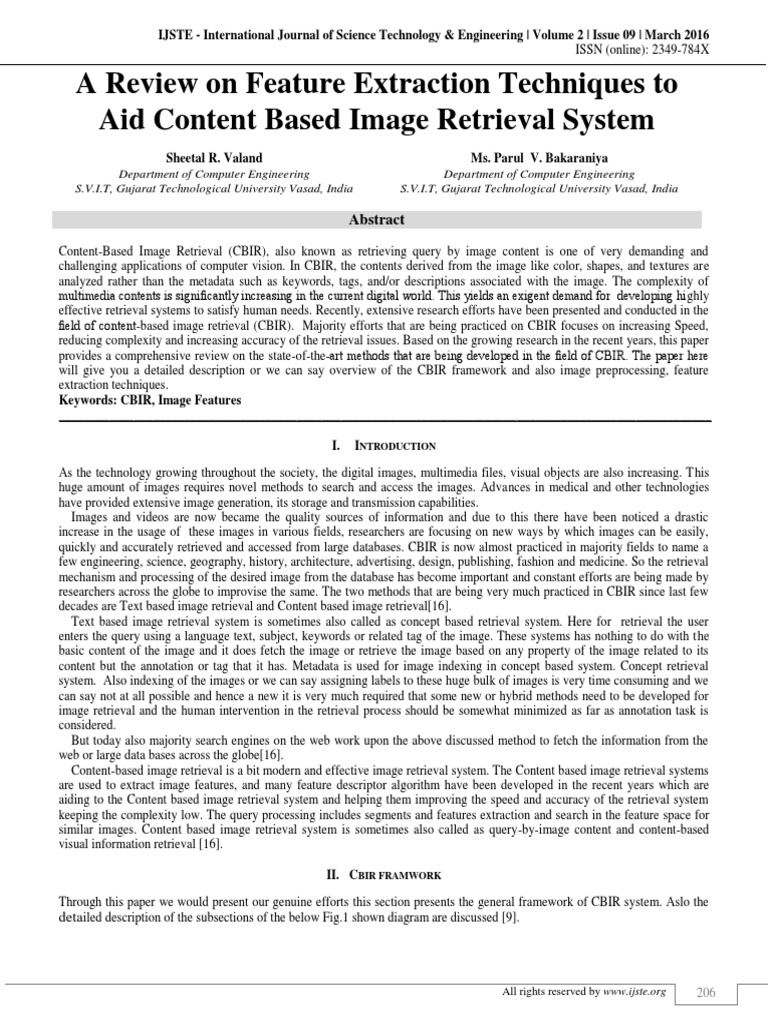 A Review On Feature Extraction Technique Pdf Pdf Emerging