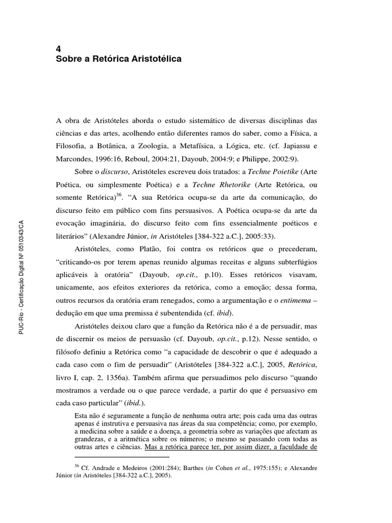 Retórica Aristotélica PDF | PDF | Retórica | Palestra