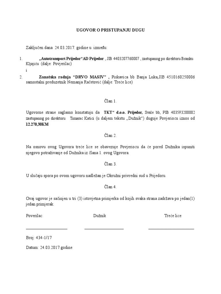 Ugovor o pristupanju dugu