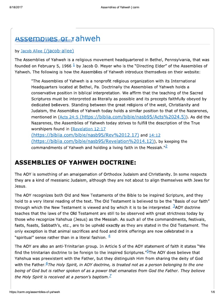 Assemblies of Yahweh PDF | PDF