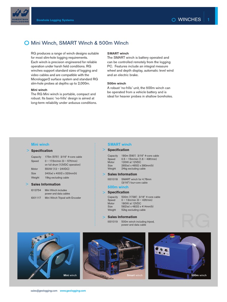 Winches Mini Winch SMART Winch 500m | PDF | Transportation Engineering ...