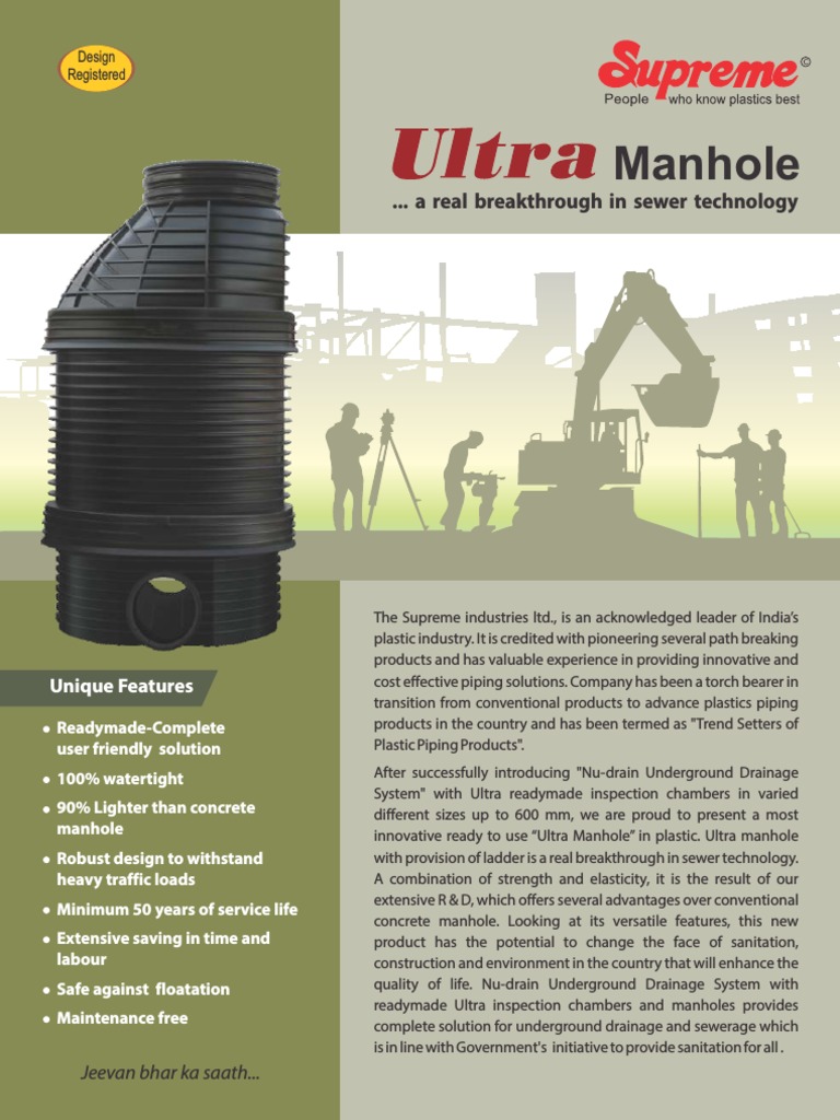Ultra Readymade Manholes Overview | PDF | Sanitary Sewer | Pipe (Fluid ...