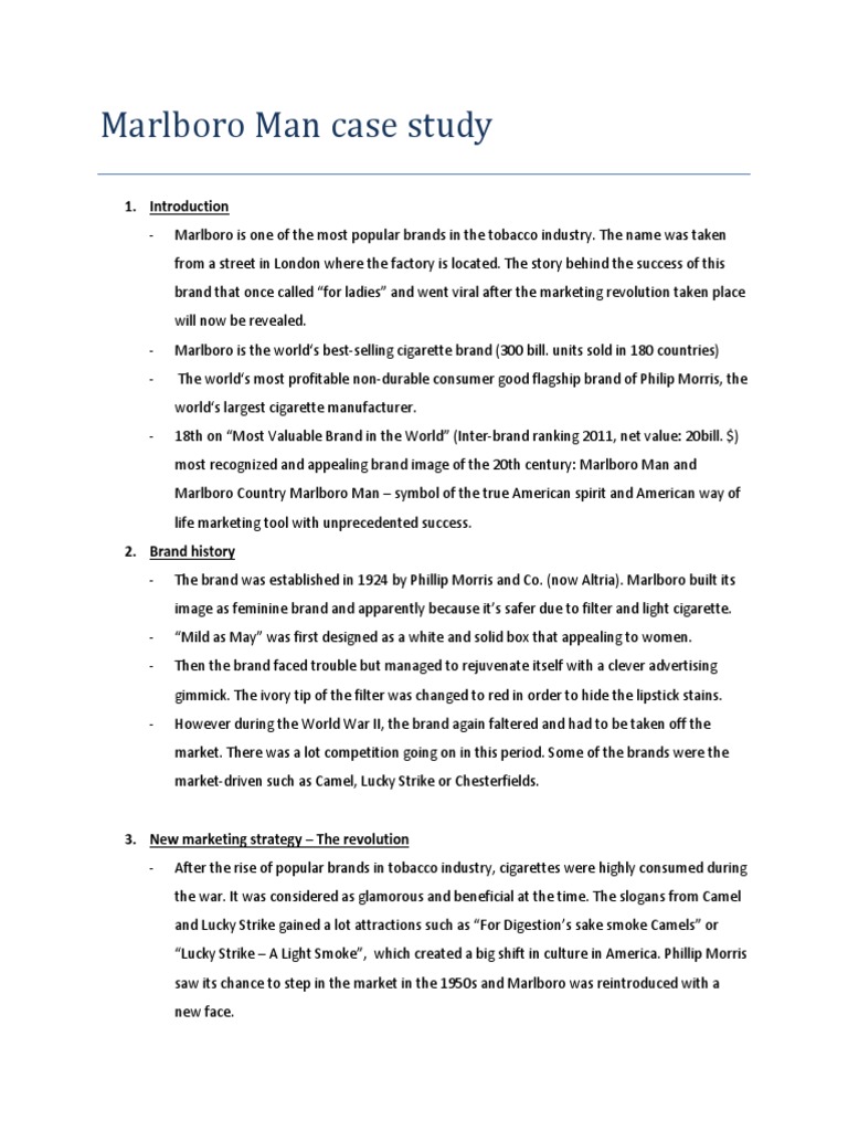 Marlboro Man Case Study | PDF | Herbal And Fungal Stimulants | Habits