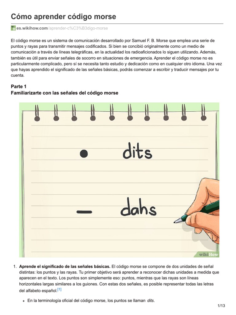 Cómo Aprender Código Morse Pdf Radio Aficionada Aprendizaje