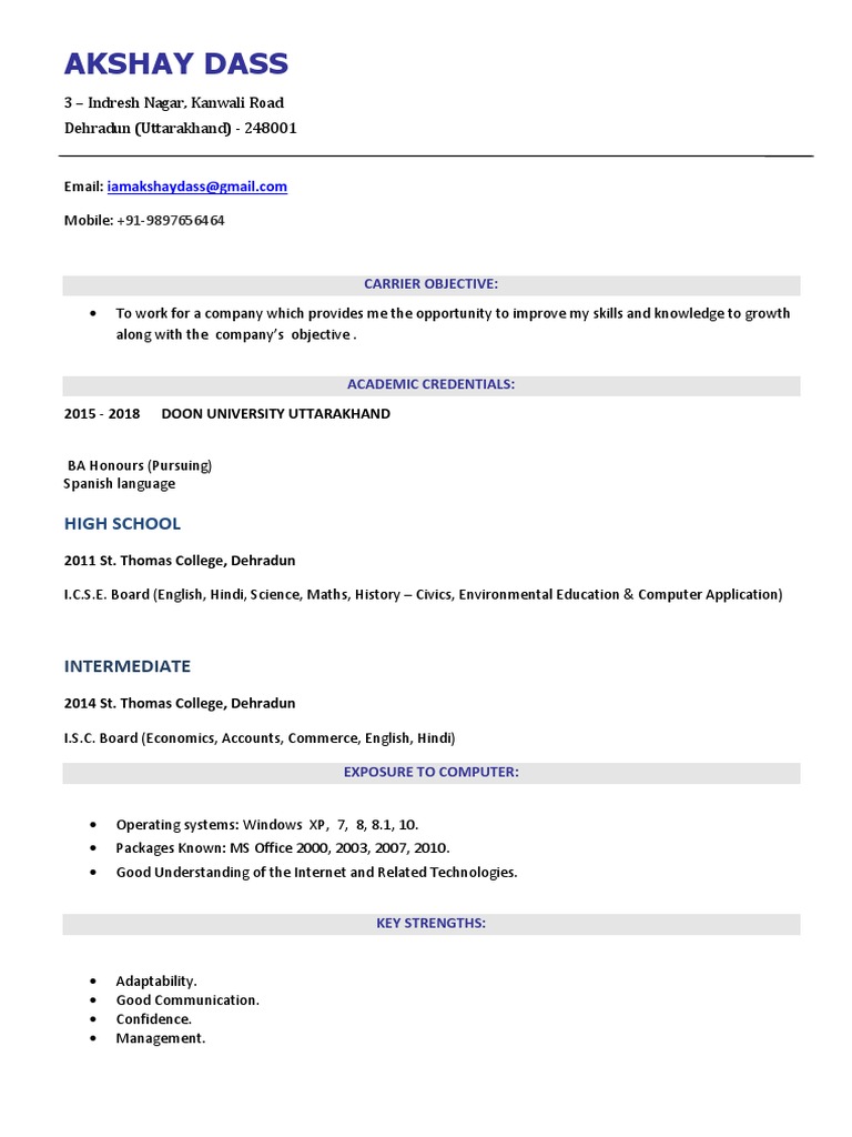 Akshay Dass CV | PDF