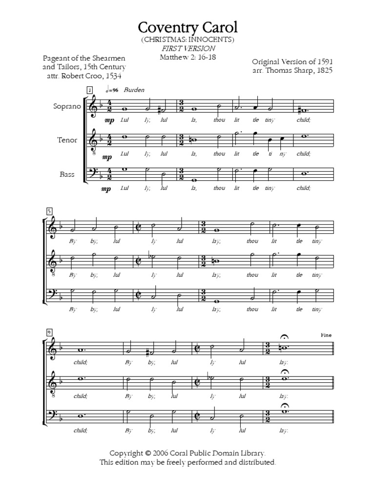 Coventry Carol | PDF | Vocal Music | Christmas Carols