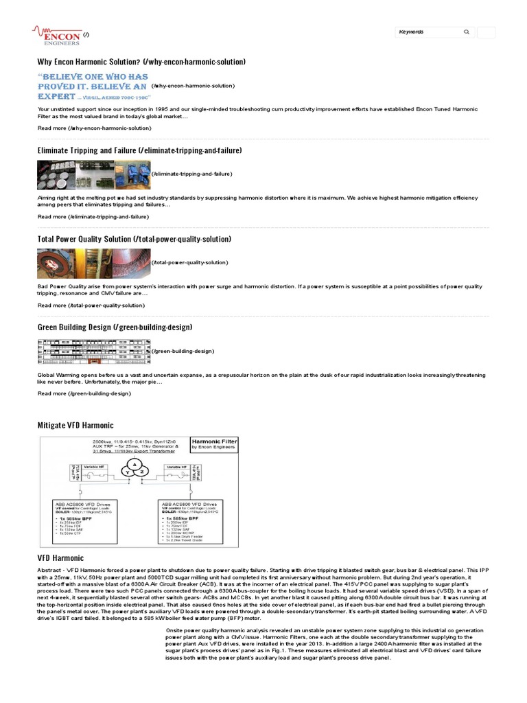Mitigate VFD Harmonic - Encon Engineers | Download Free PDF | Transformer | Electric Power System