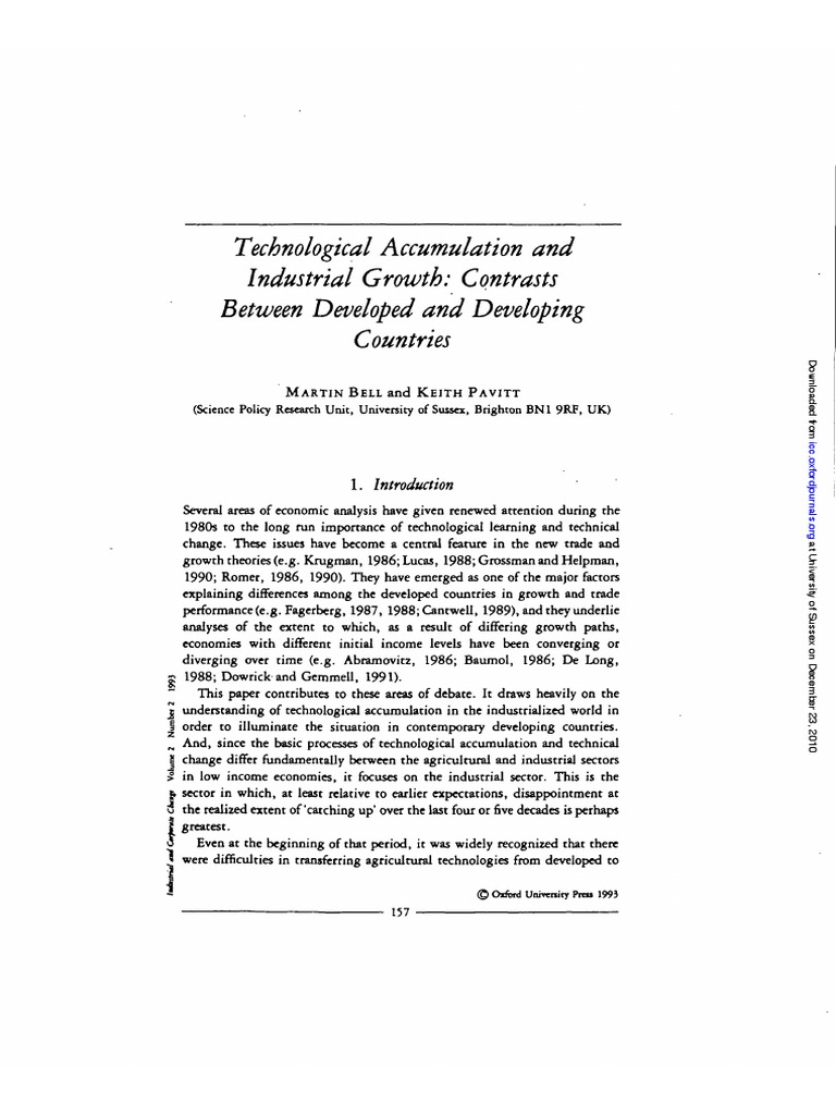 Bell and Pavitt 1993 Technological Accumulation and Industrial Growth ...