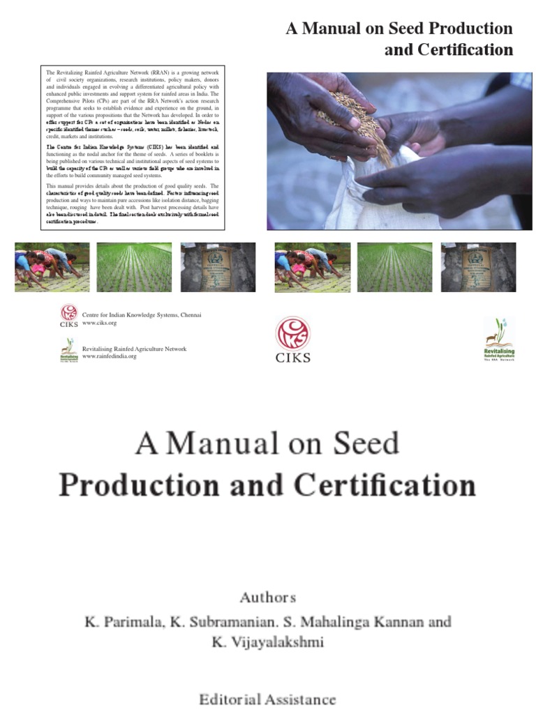 A Manual On Seed Production and Certification | PDF | Germination | Seed