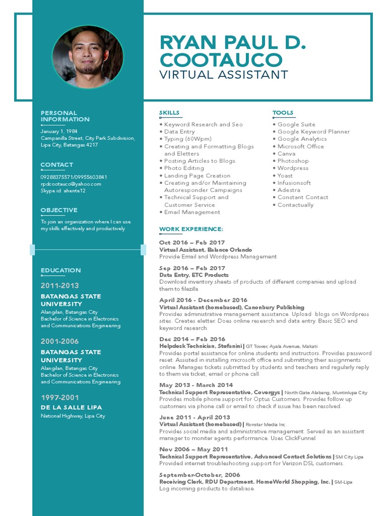 Ryanpauld - Cootauco CV | PDF | Technical Support | Word Press