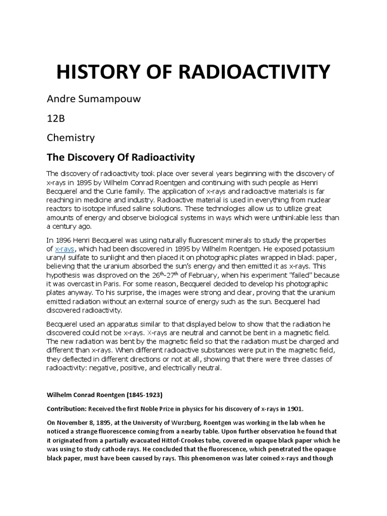 History of Radioactivity | PDF | Radioactive Decay | Chemical Elements