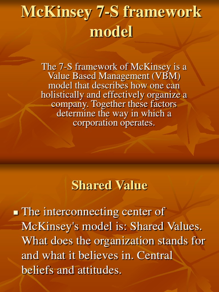 McKinsey 7-S Framework Overview | PDF
