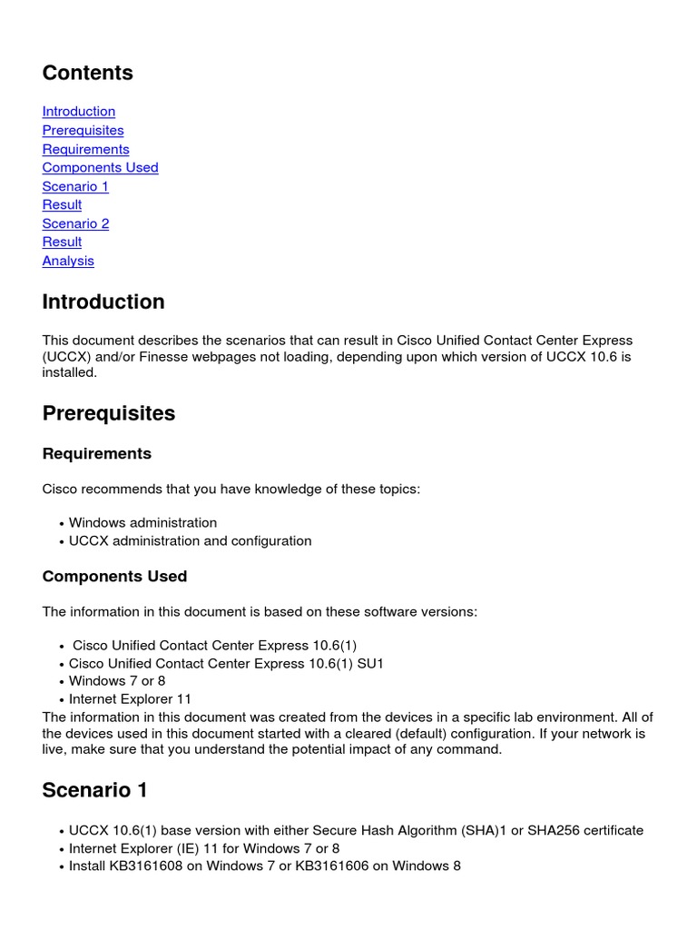 UCCX 10 6 Pages Does Not Load in IE11 Af PDF | PDF | Transport Layer Security | Digital Technology