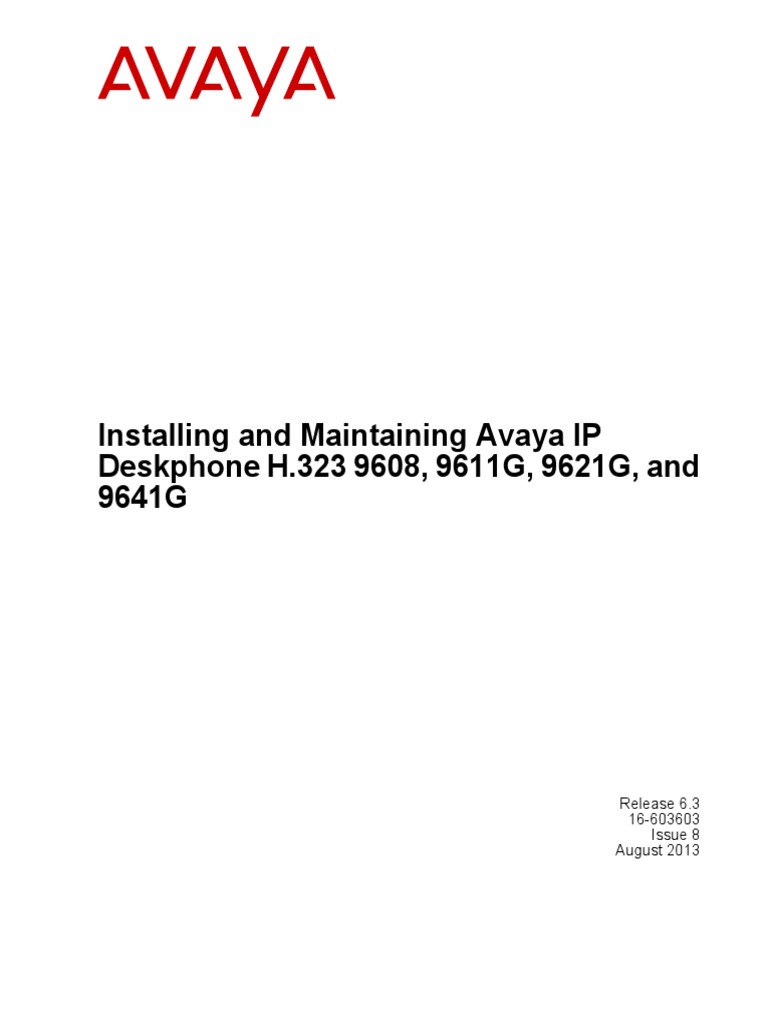 Avaya - 9608 - H.323 - Install - Guide - 6.3 PDF | PDF | Ip Address ...