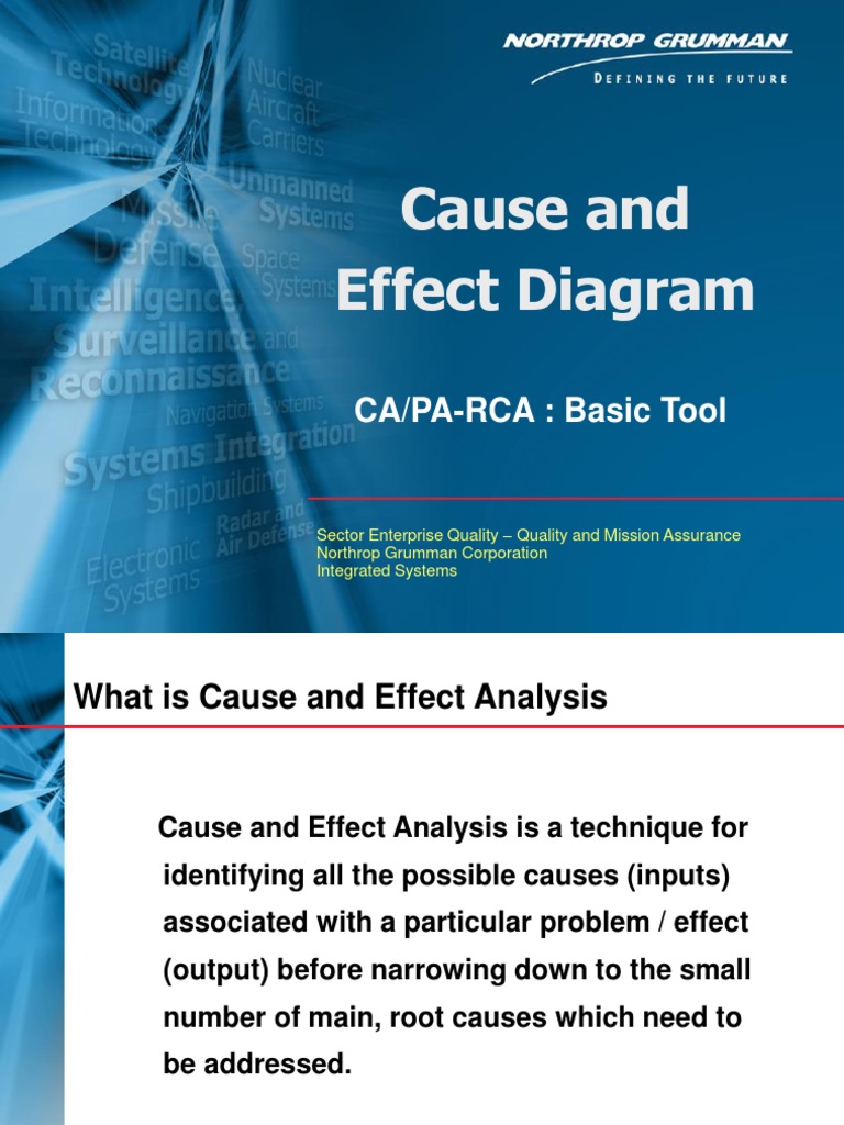 Cause and Effect Diagram: CA/PA-RCA: Basic Tool | PDF | Causality ...