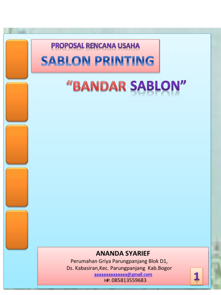 Proposal Usaha Sablon | PDF