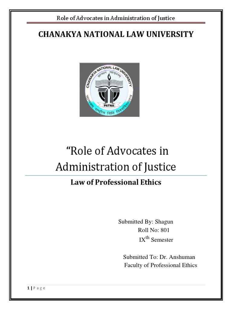 Role of Advocates in Administration of Justice | PDF | Amicus Curiae ...