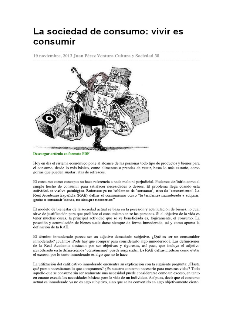 La Sociedad de Consumo | Consumo (Economía) | Consumismo