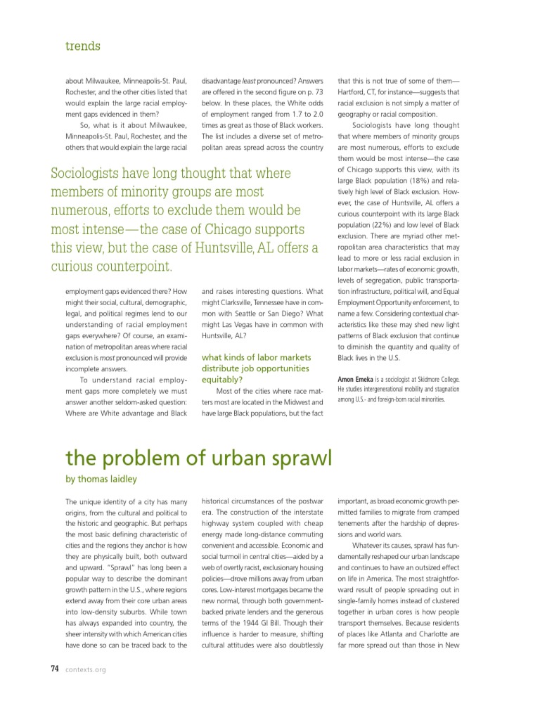 The Problem of Urban Sprawl: Trends | PDF | Urban Sprawl | Affordable ...