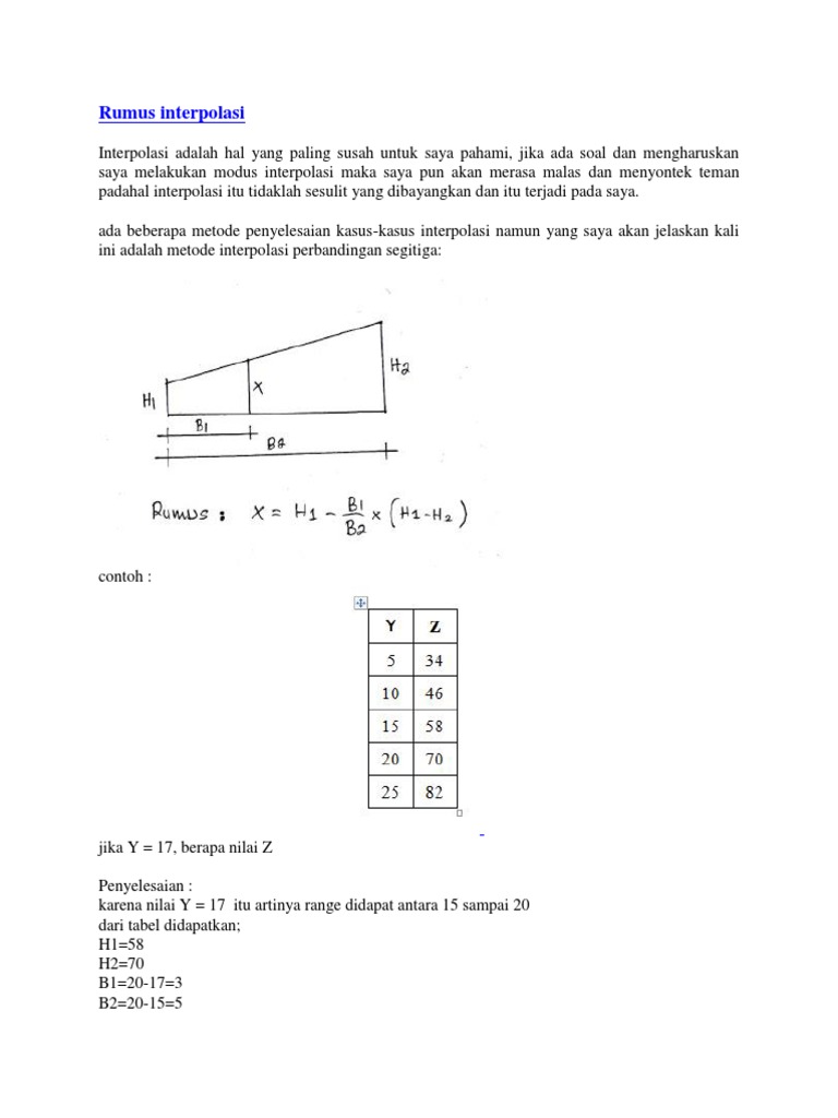 Rumus Interpolasi | PDF