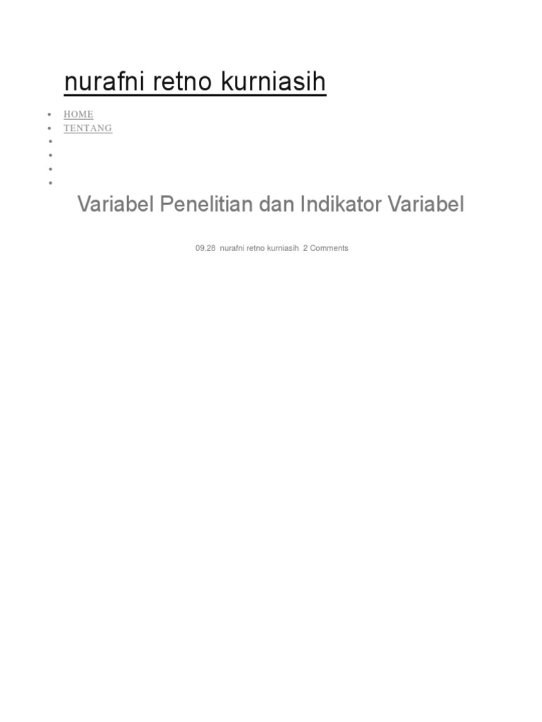 Indikator Dan Variabel Penelitian | PDF | Karier & Perkembangan