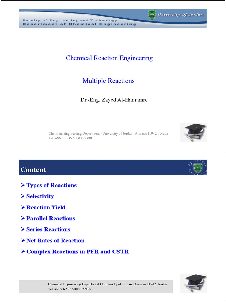 Lec 6 - Multiple Reactions | PDF | Chemical Reactor | Chemical Reactions