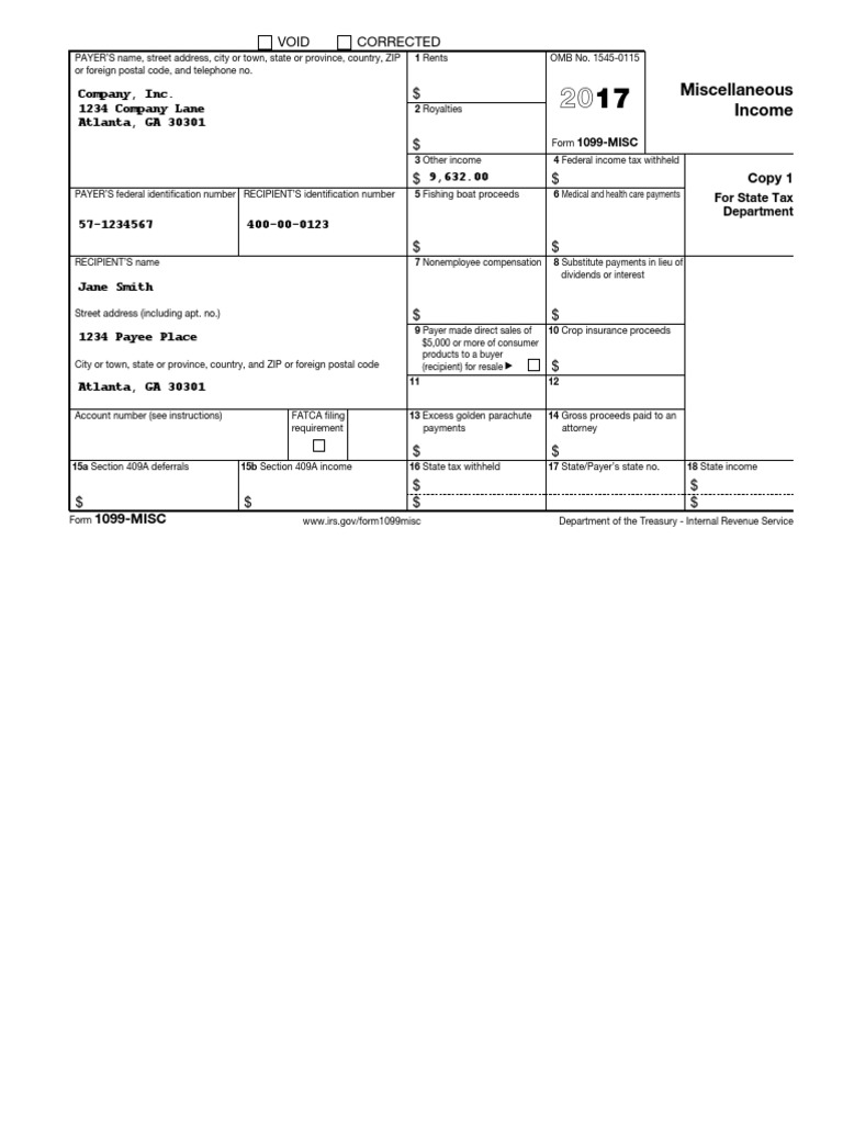 1099 Misc 1 | PDF | Government Finances | Taxation