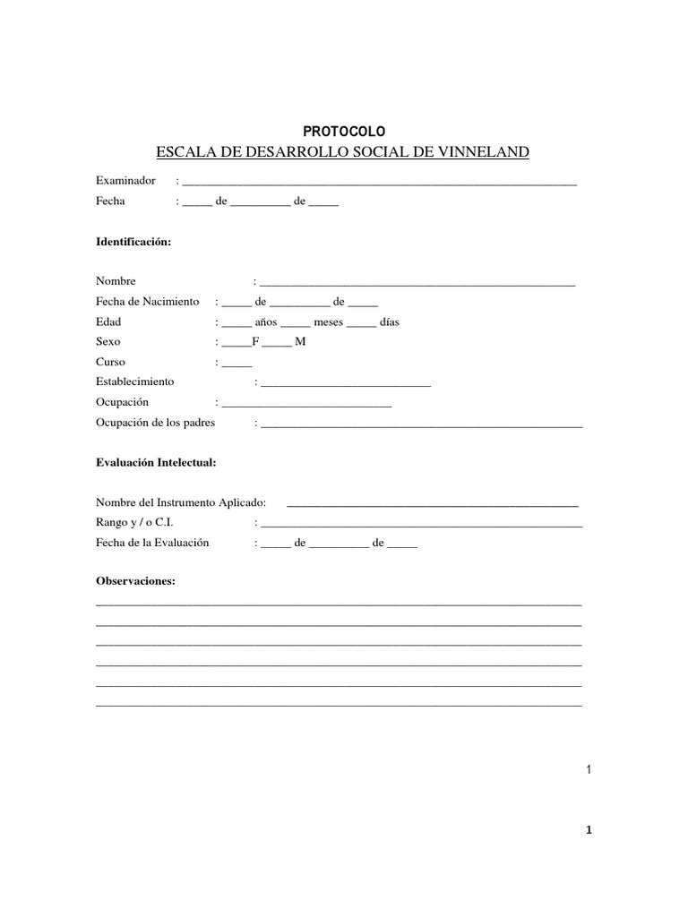 Protocolo Vineland | PDF | Ocio