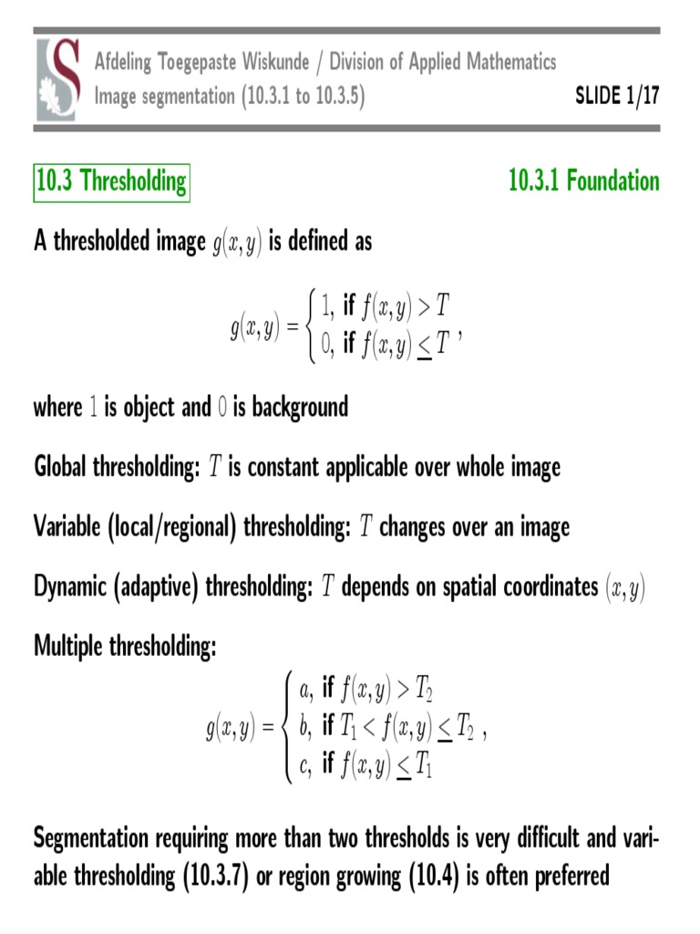 Image Segmentation Using Otsu's Thresholding Method | PDF | Image ...