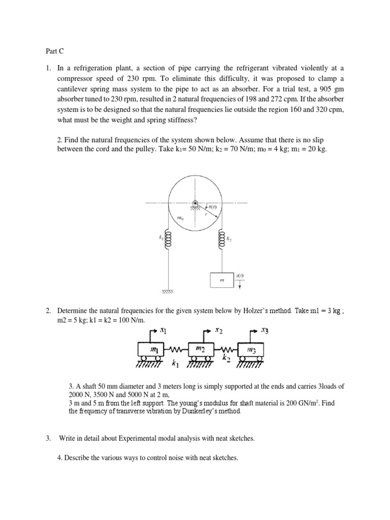 Vibration Possible Question | PDF | Normal Mode | Eigenvalues And ...
