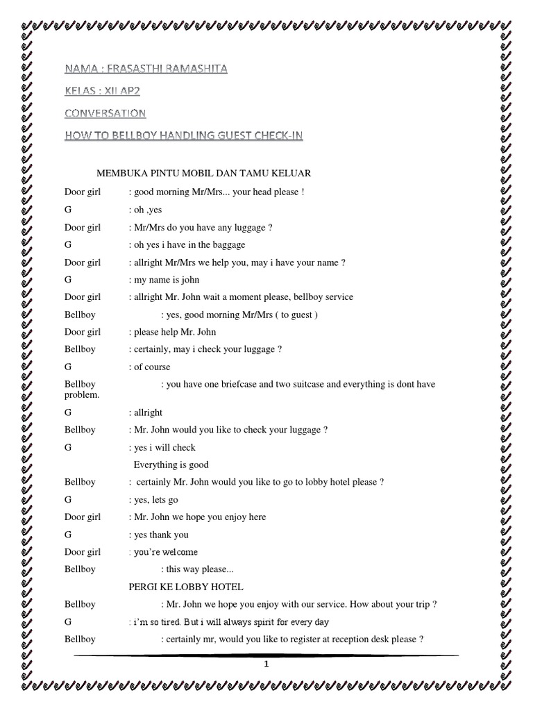 Conversation Bellboy | PDF | Baggage | Hospitality Industry