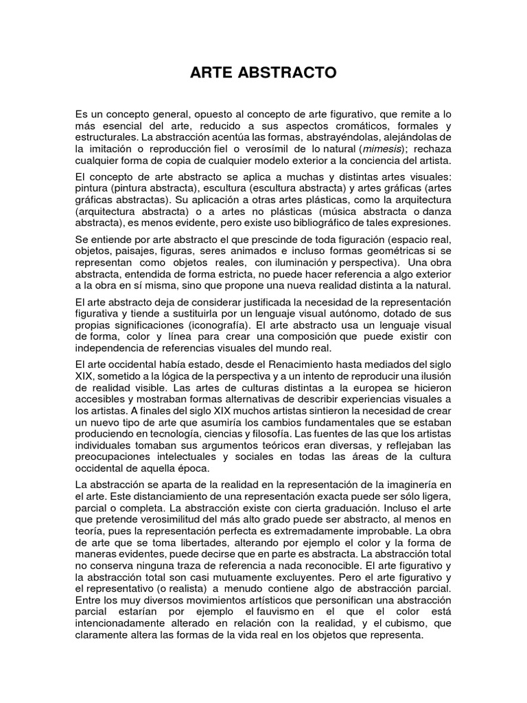 Historia del Arte Abstracto | PDF | Arte abstracto | Arte Moderno