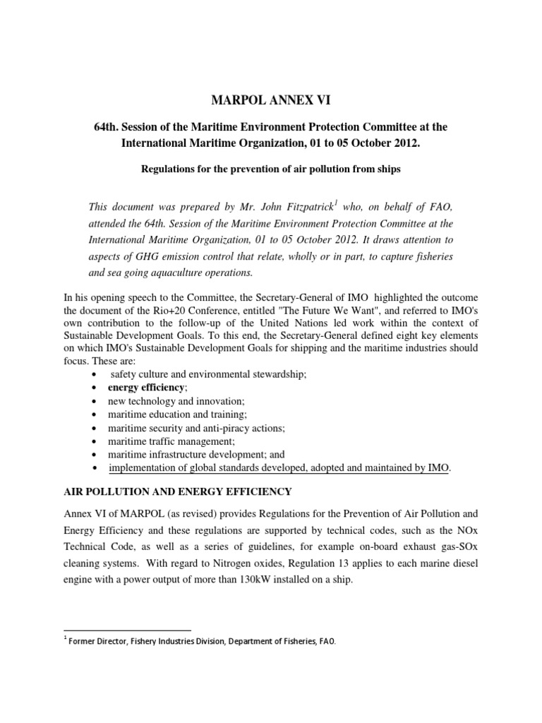 Marpol Annex Vi | PDF | Ships | Marine Propulsion