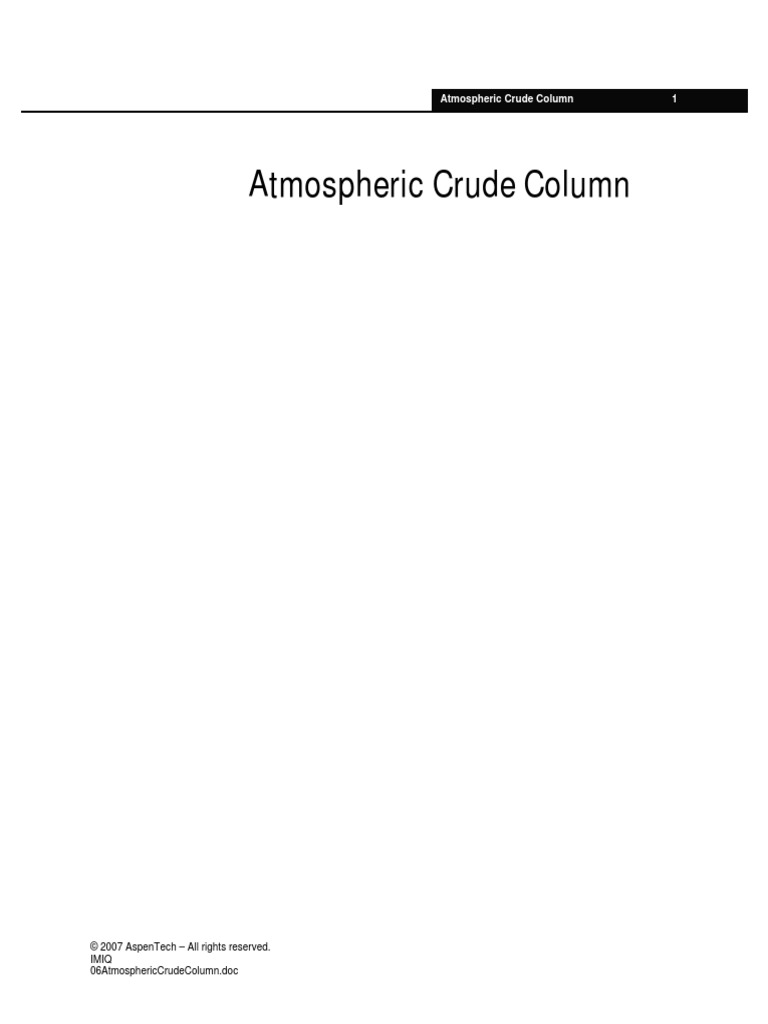 Atmospheric Crude Column | PDF | Petroleum | Pressure