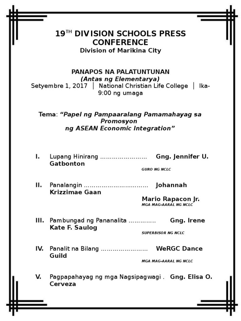 DSPC Closing Program | PDF