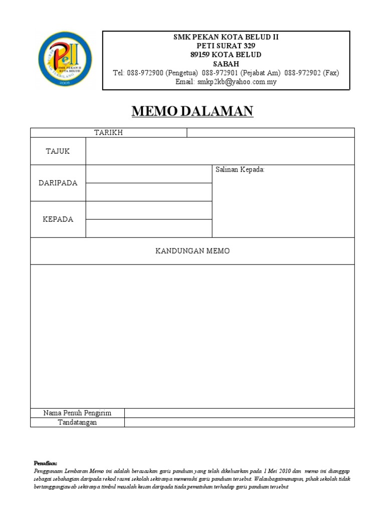 Bentuk Memo | PDF