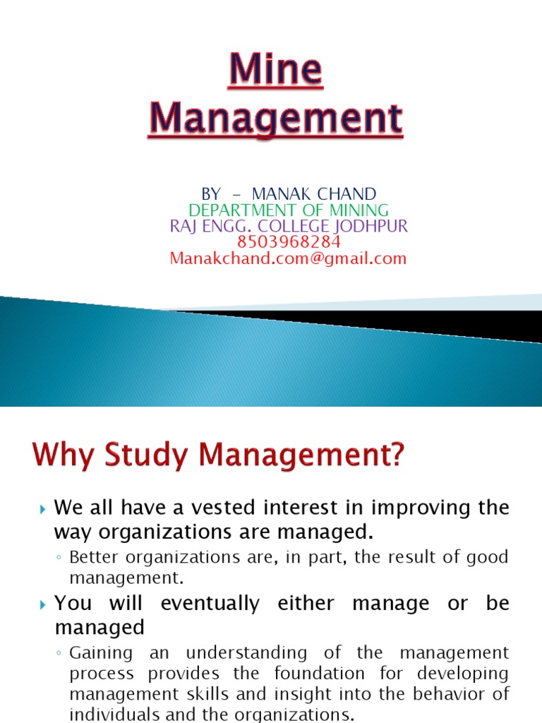 01 Mine Management | PDF | Goal | Competence (Human Resources)