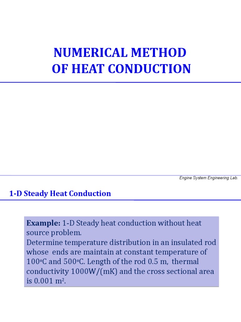 Numerical Method of Heat Conduction: Engine System Engineering Lab ...
