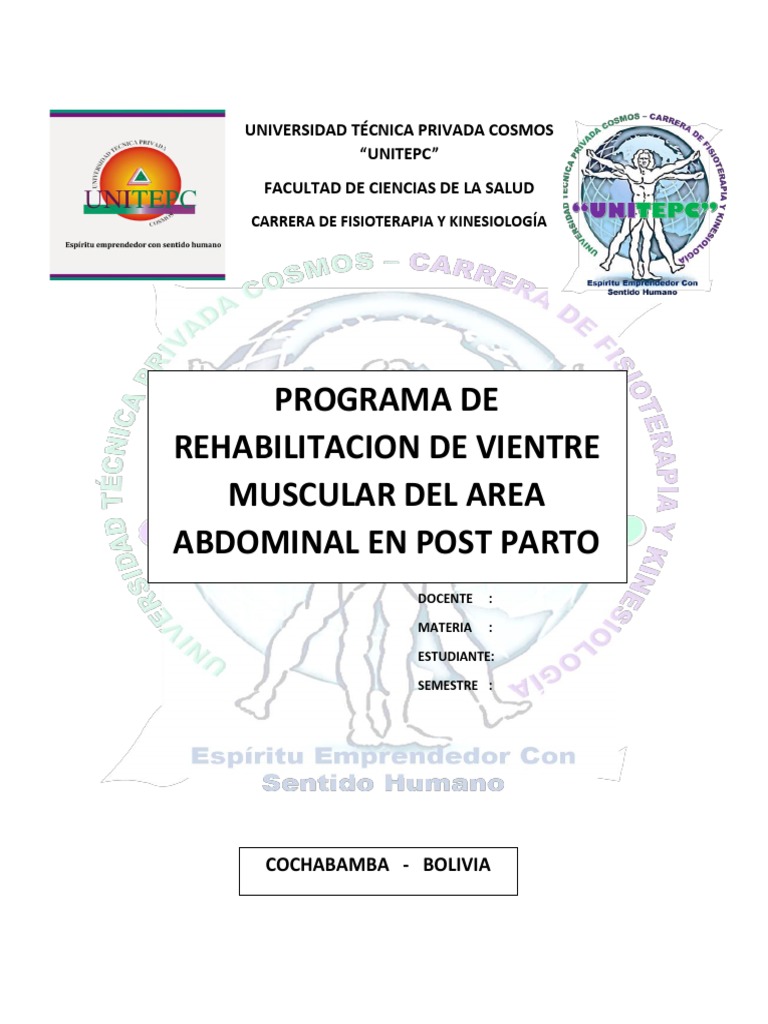 Caratula UNITEPC de Fisioterapia | PDF