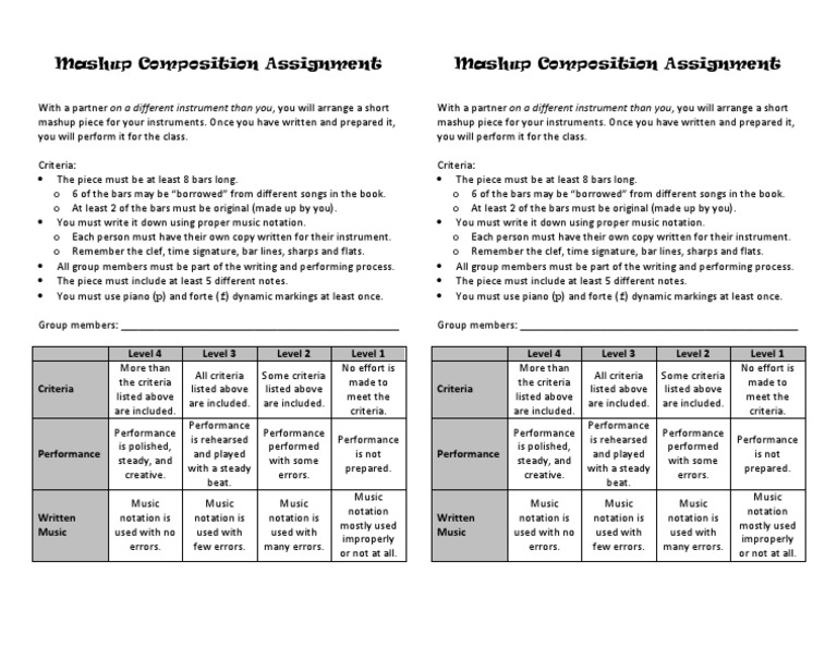 Mashup Composition Assignment Mashup Composition Assignment | PDF ...