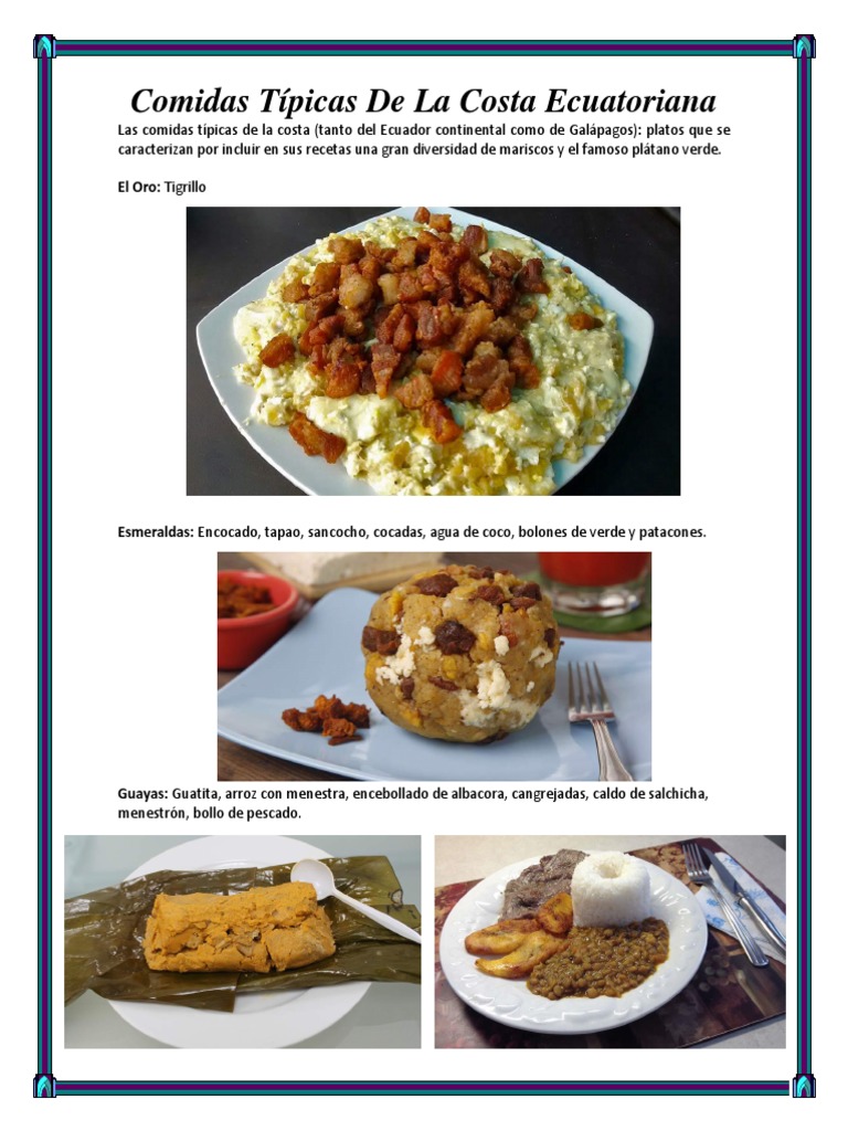 Comidas Típicas Provincias de Ecuador | PDF | Cocina norteamericana ...