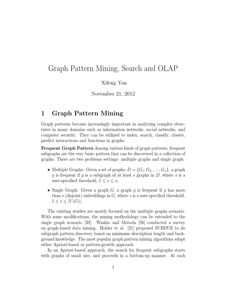Graph Pattern Mining, Search and OLAP | PDF | Graph Theory | Vertex ... Graph Pattern Mining, Search and OLAP | PDF | Graph Theory | Vertex ...