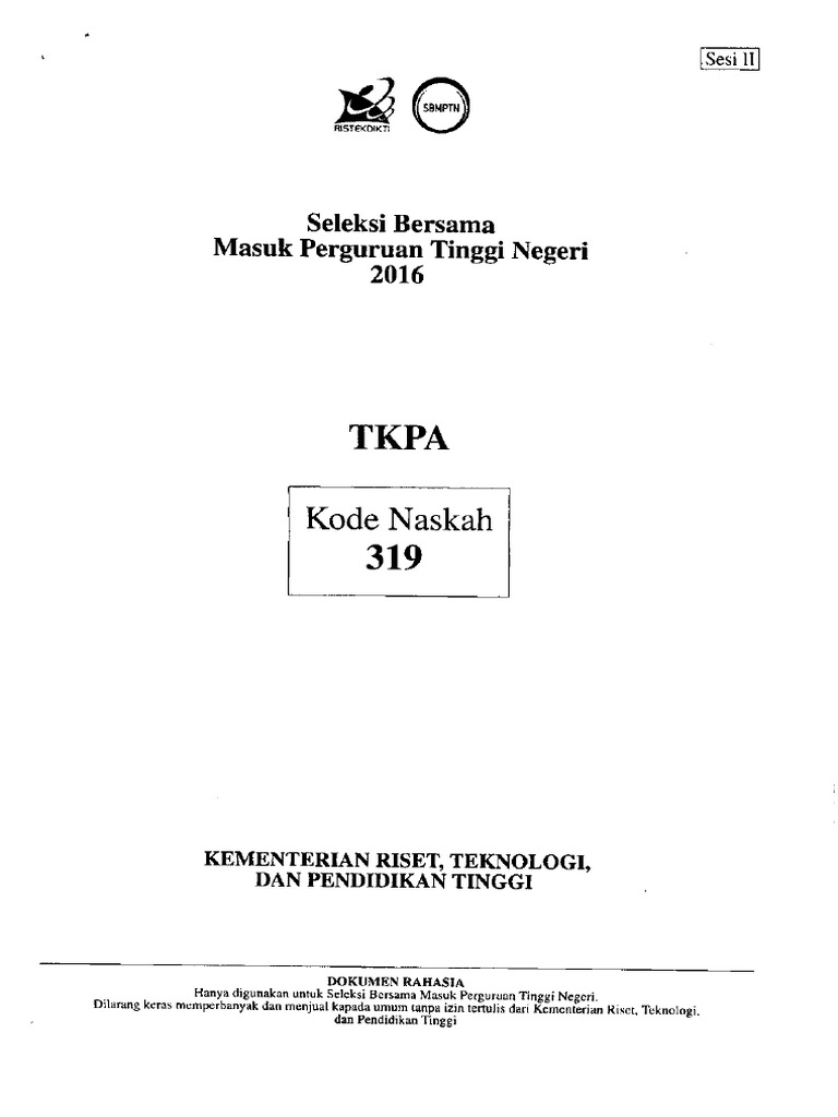 Tkpa Kode Naskah 319 PDF | PDF