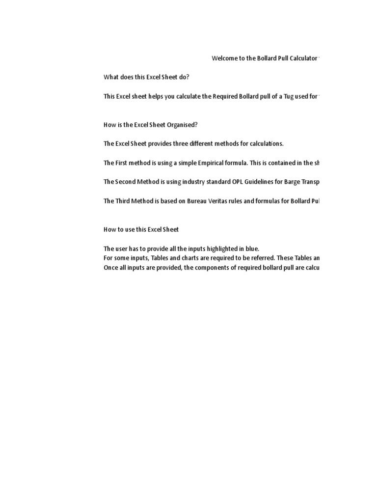Bollard Pull Calculation for Barges | PDF | Hull (Watercraft) | Tugboat