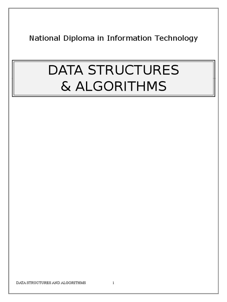 Data Structures Notes Pdf Data Type Variable Computer Science 9873