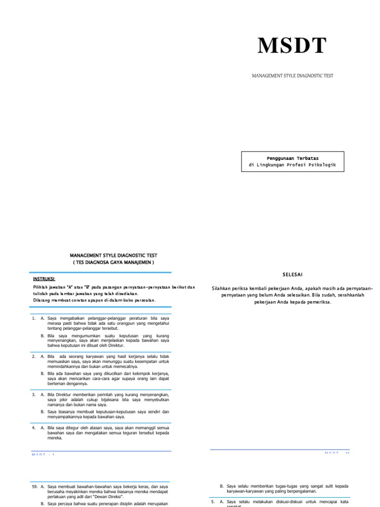 Buku Soal MSDT PDF | PDF