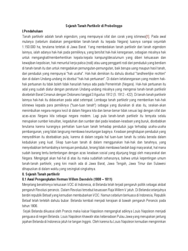 Sejarah Tanah Partikelir di Probolinggo | PDF