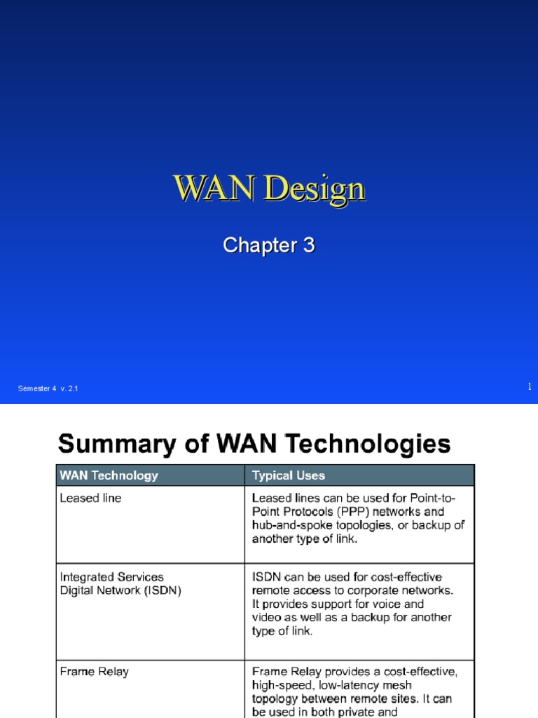 WAN Design WAN Design | PDF | Computer Network | Wide Area Network
