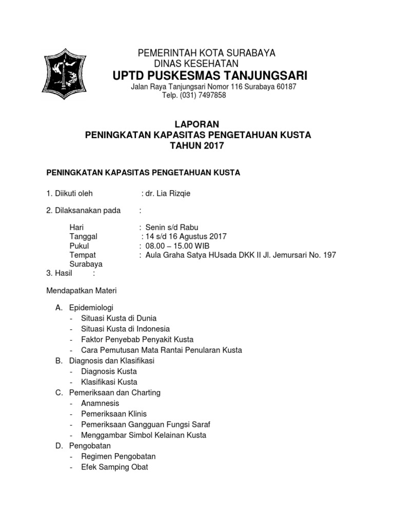 Laporan Pelatihan Kusta | PDF