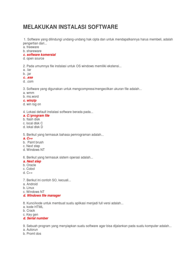 Latihan Melakukan Instalasi Software | PDF | Komputer